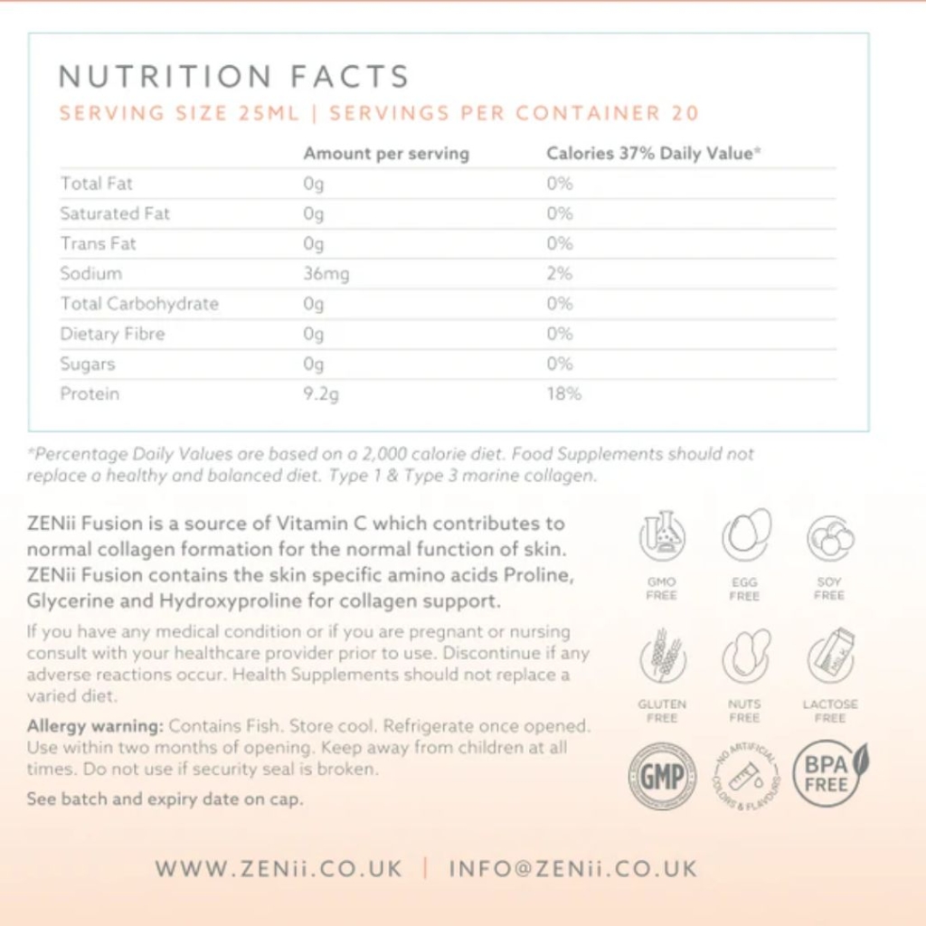 ZENii Skin Fusion - Marine Collagen Drink Supplement - UK - UK